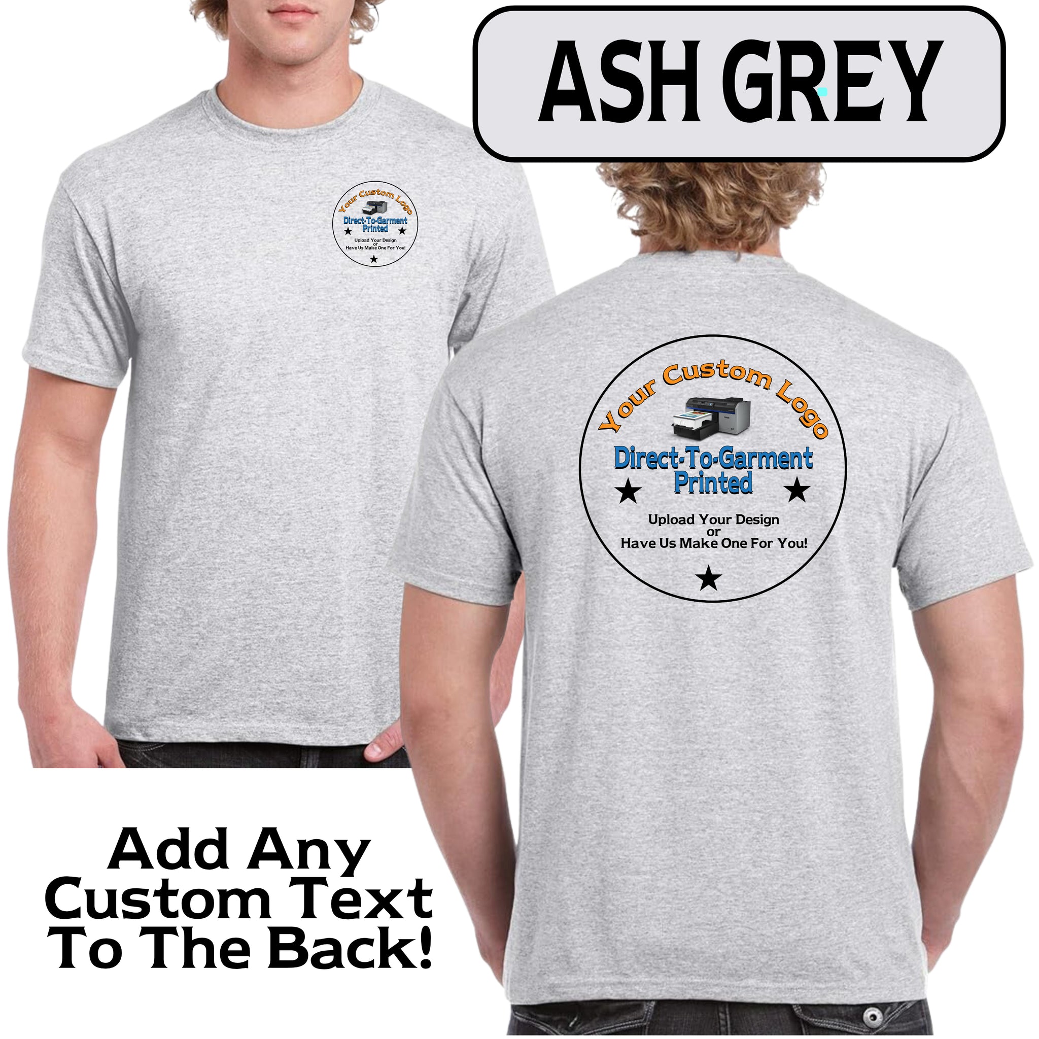 Custom Personalized Double-Sided Logo T-Shirts for Your Business or Te ...