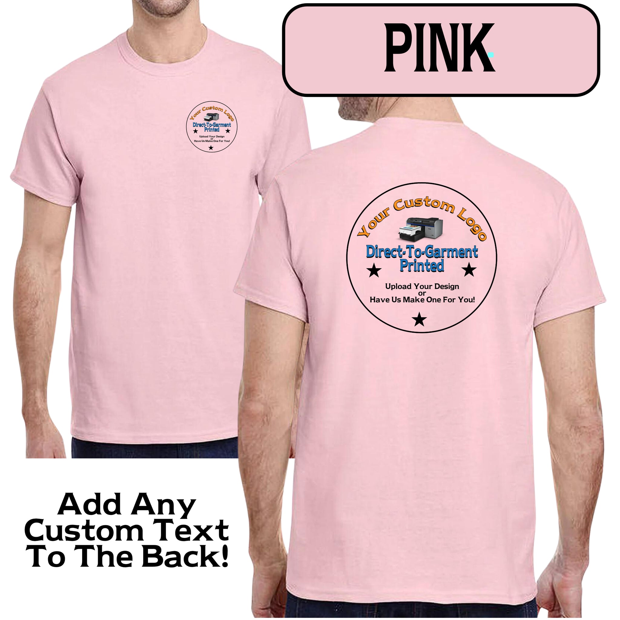 Custom Personalized Double-Sided Logo T-Shirts for Your Business or Te ...