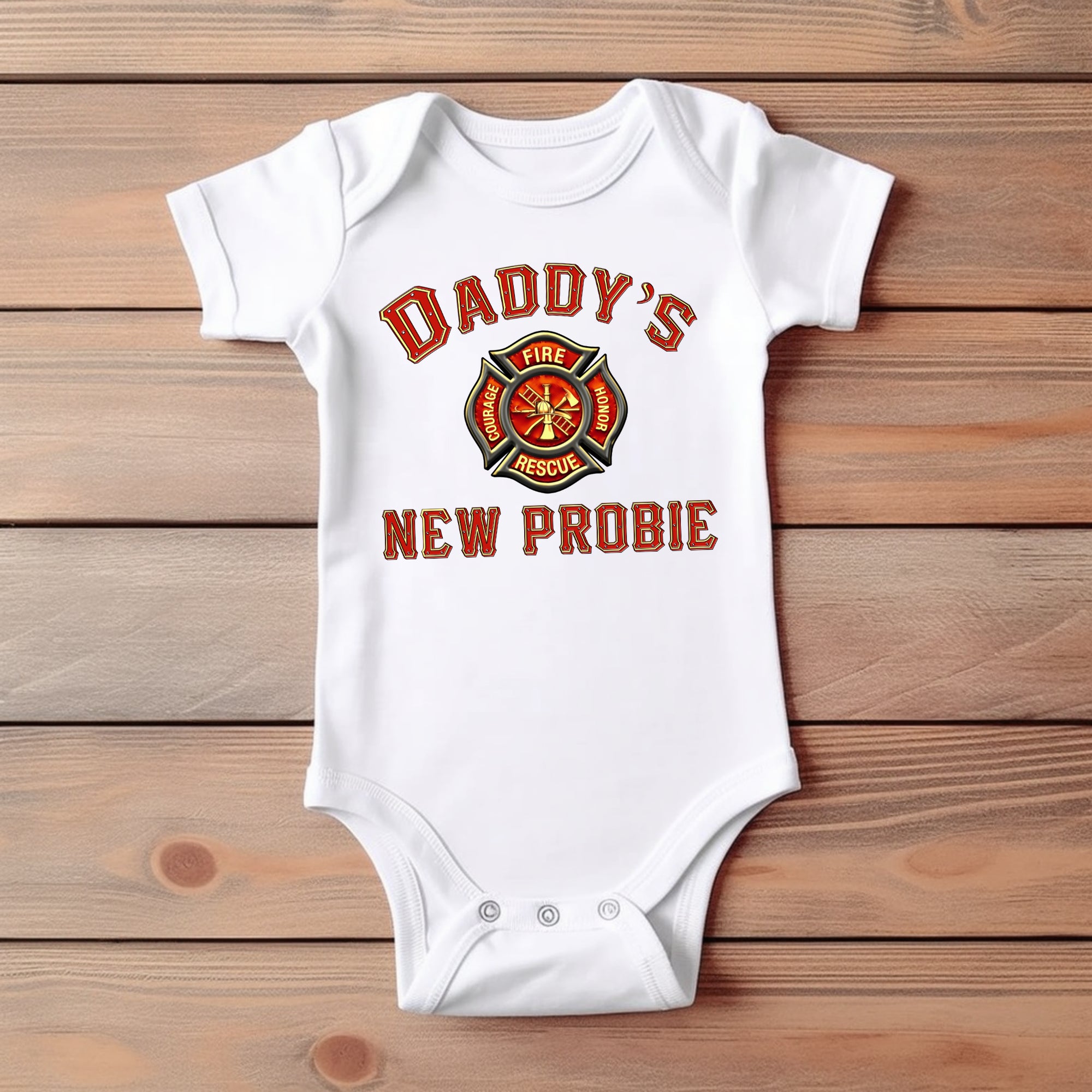 Baby Bodysuit - Daddy's New Probie Firefighter | Rapunzie